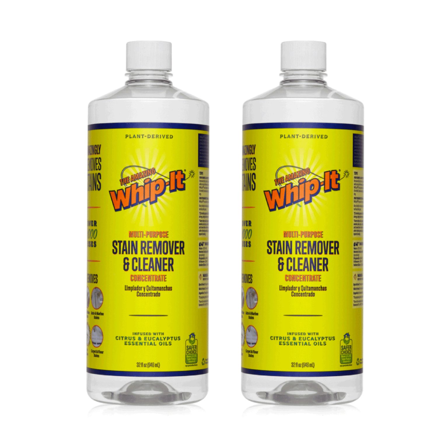 Whip-It® Cleaner & Stain Remover Concentrate 32 OZ -2 Pack Bundle ...