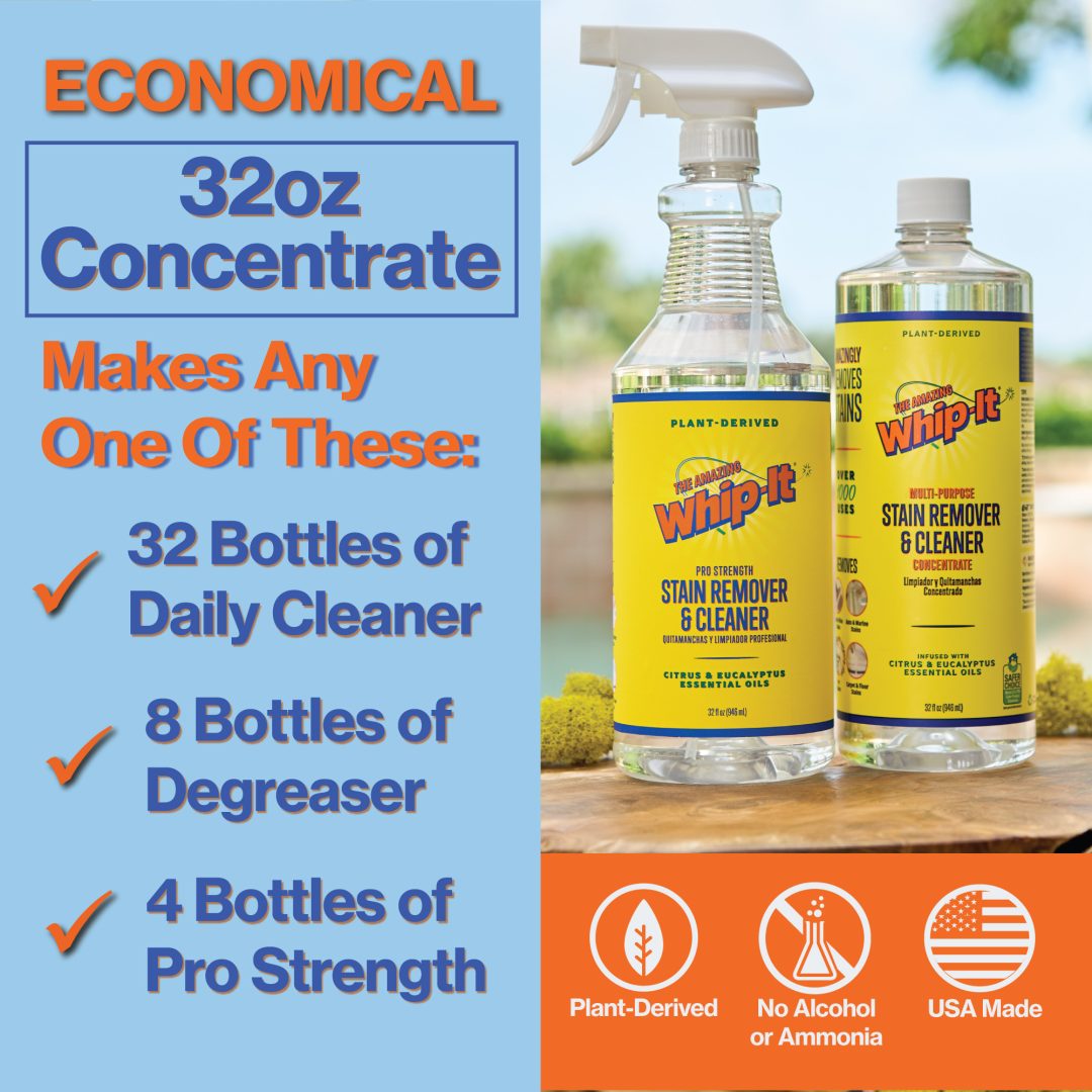 Whip-It Stain Fighting Kit-Includes 32 OZ Concentrate & 32 OZ Ready to ...